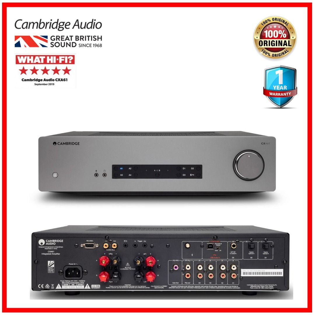 Cambridge Audio CXA61 Built-In DAC And Bluetooth Stereo Integrated Amplifier, Audio, Soundbars ...