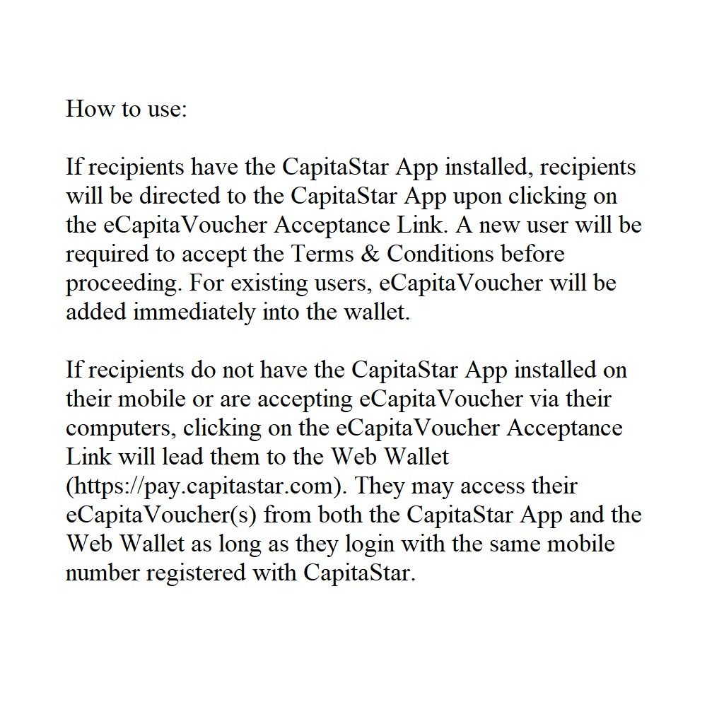 CapitaLand CapitaStar eCapitaVoucher $5/10, Tickets & Vouchers, Store ...