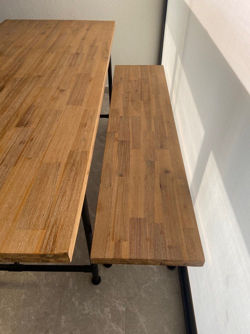 Castlery Dining Table Set with Bench, Furniture & Home Living ...