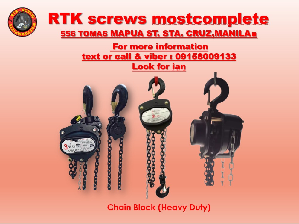 Chain Block (Heavy Duty) 1 Ton x 3 Meters (6mm), Commercial ...
