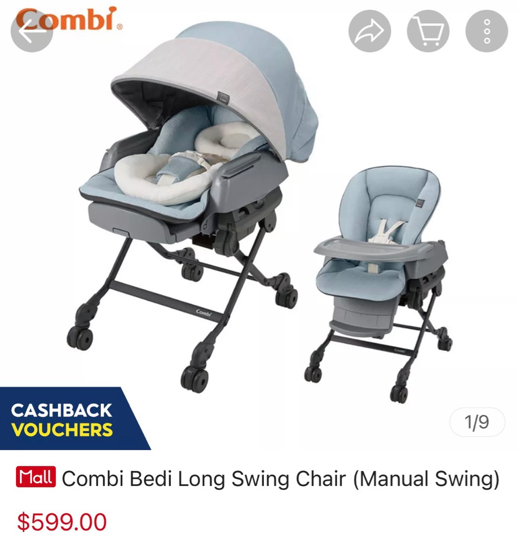 Combi baby swing bed / high chair - manual, Babies & Kids, Baby Nursery ...