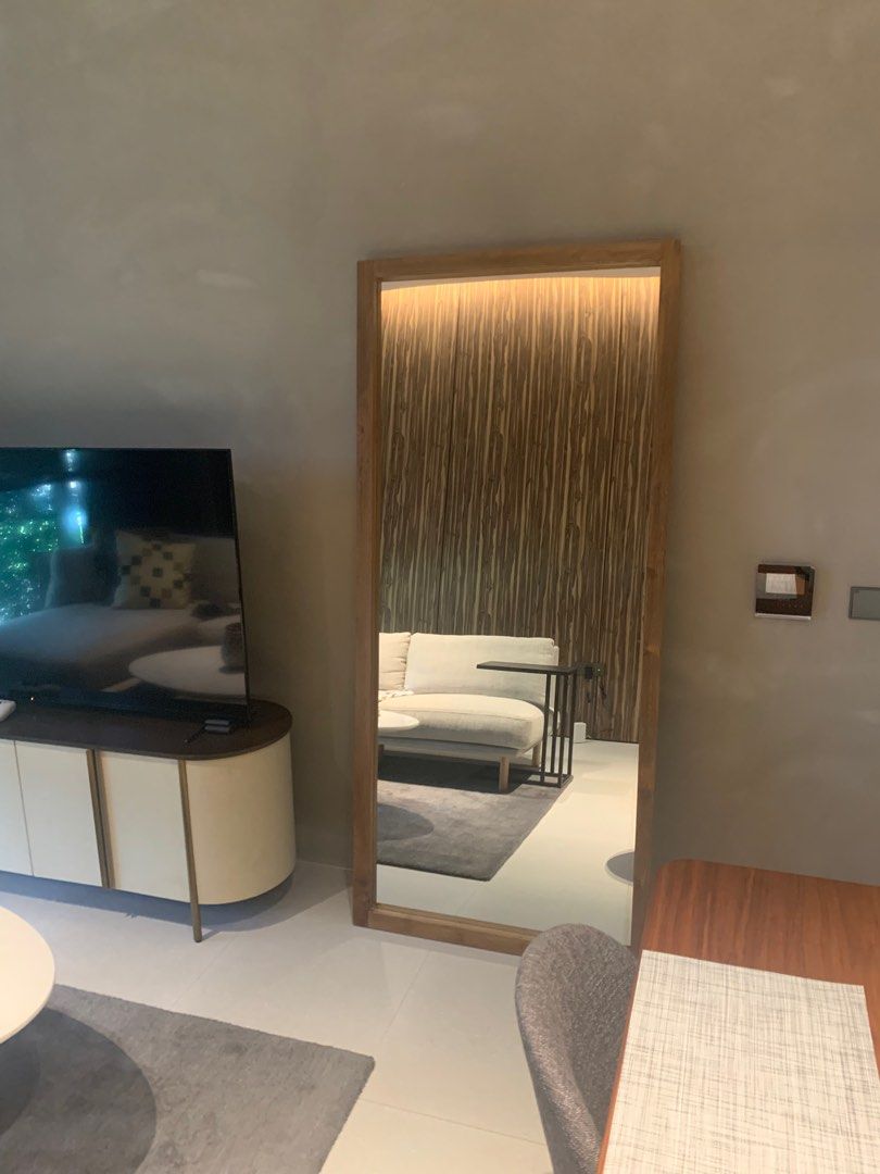 Crate&Barrel Linea Natural Floor Mirror, Furniture & Home Living, Home ...