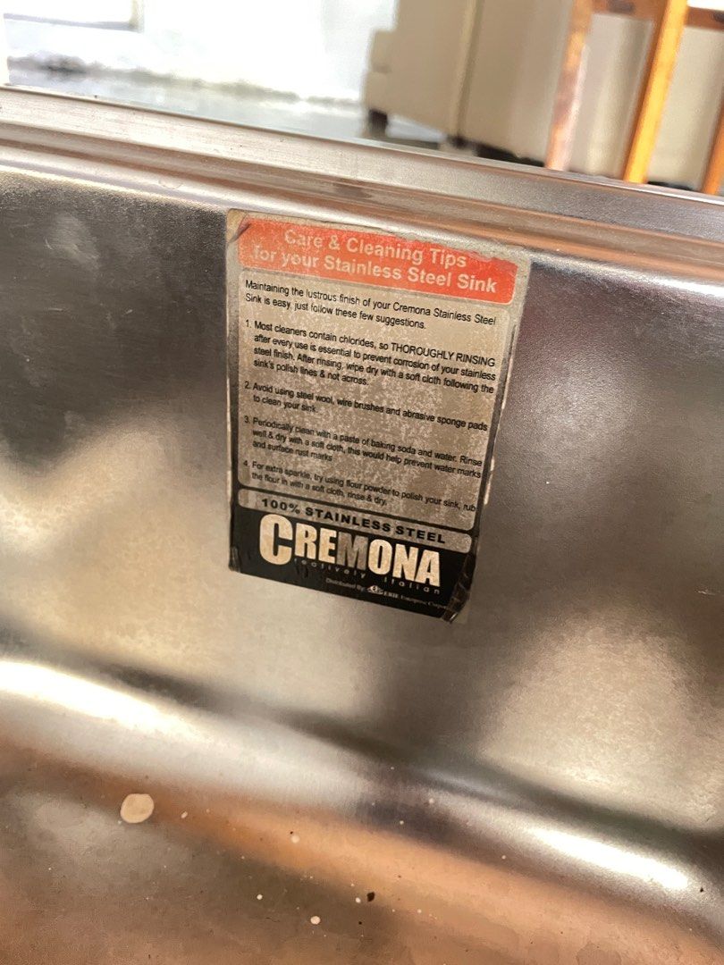CREMONA stainless steel sink, Furniture & Home Living, Bathroom ...