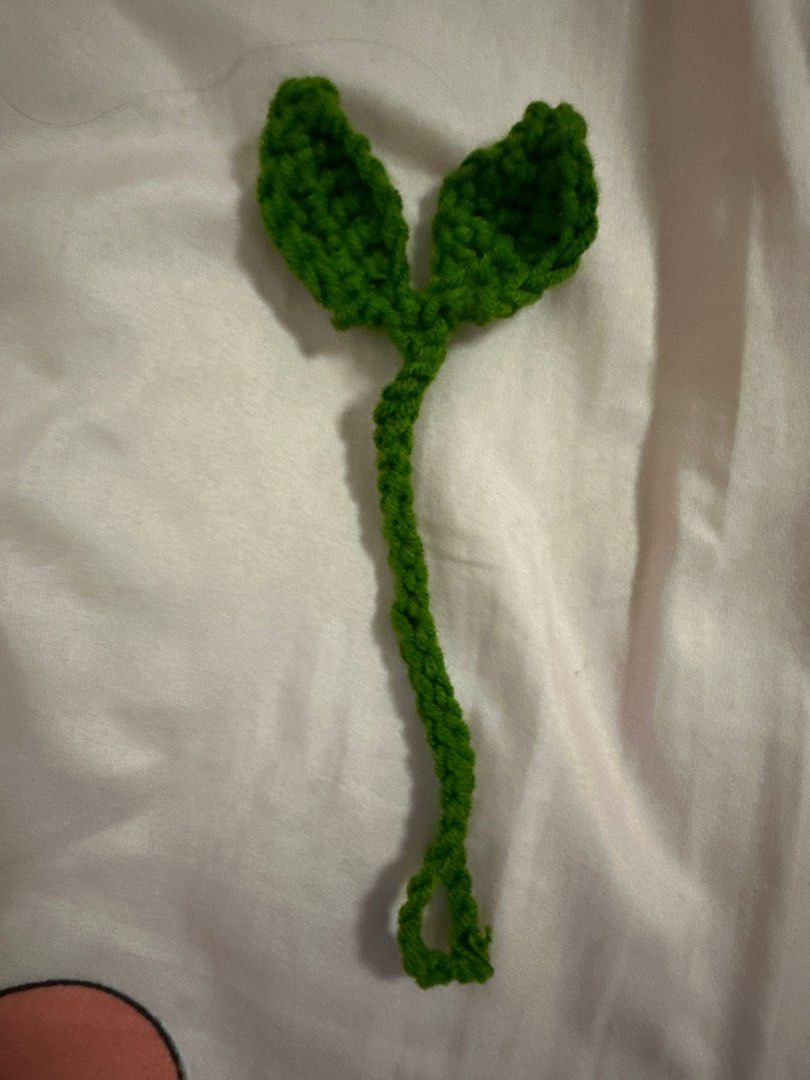 crochet sprout green leaf!! suitable to keep wires neat/hang as ...