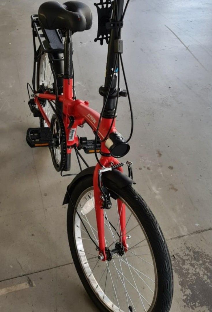 Decathlon folding bike Tilt 120 Red, Sports Equipment, Bicycles & Parts ...