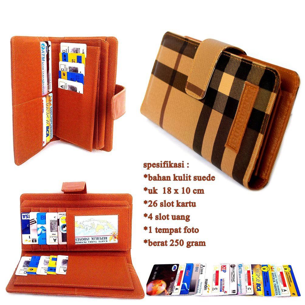 Dompet Korean Lipat Kulit Gradasi Kartu Dark, Fesyen Wanita, Tas ...