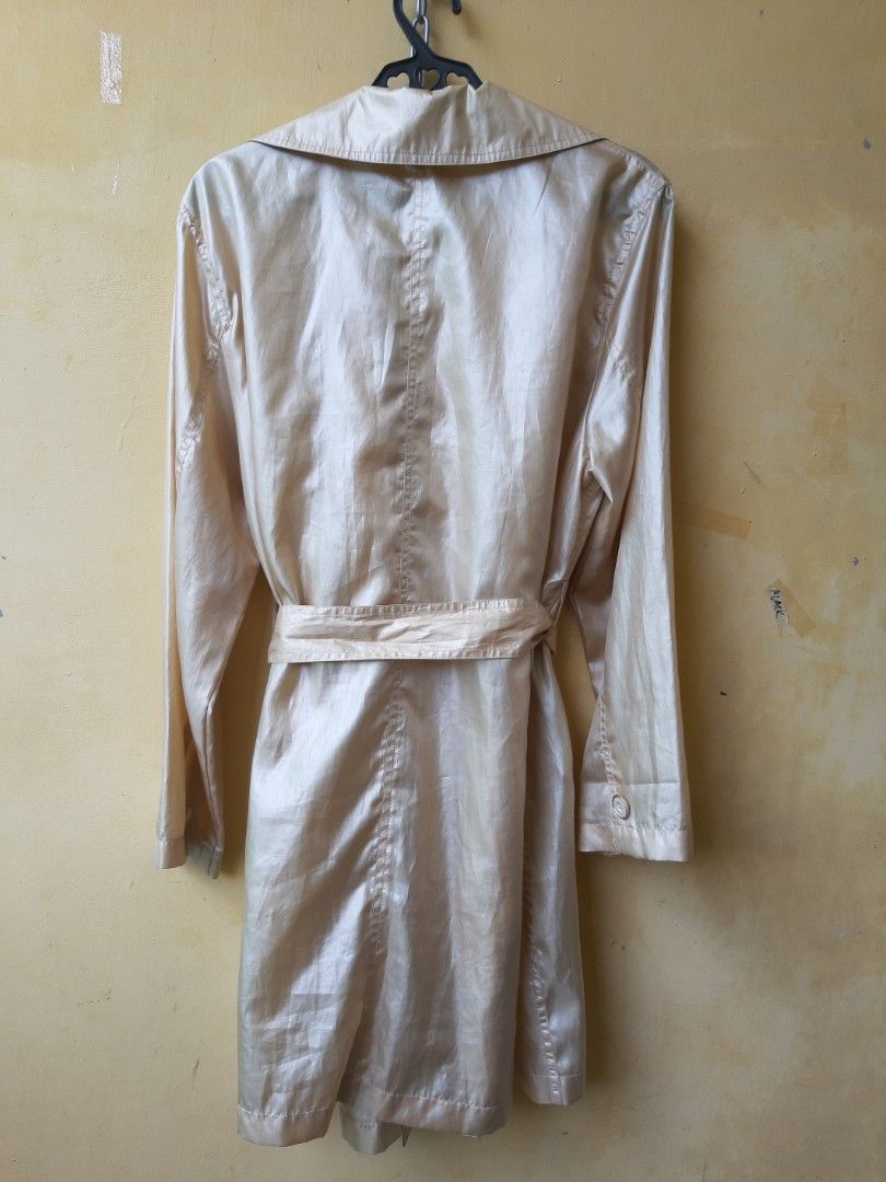 Elle Gold Trench Coat kapote type on Carousell