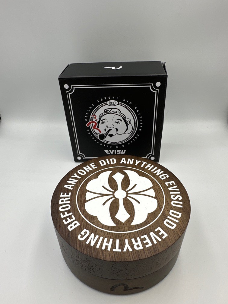 Evisu Kamon Wooden Ashtray, Men's Fashion, Watches & Accessories ...