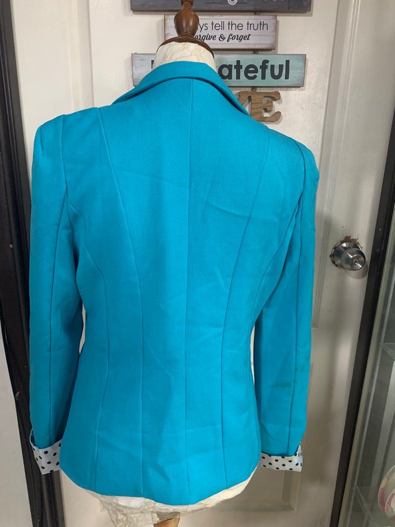 Full lining tiffany blue blazer, Women's Fashion, Coats, Jackets and ...