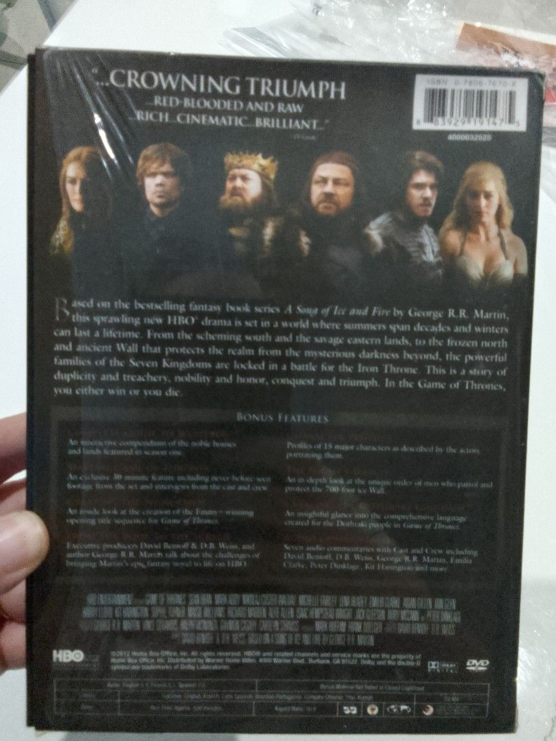 Game Of Thrones Season 1 Dvd Boxset Hobbies And Toys Music And Media Cds