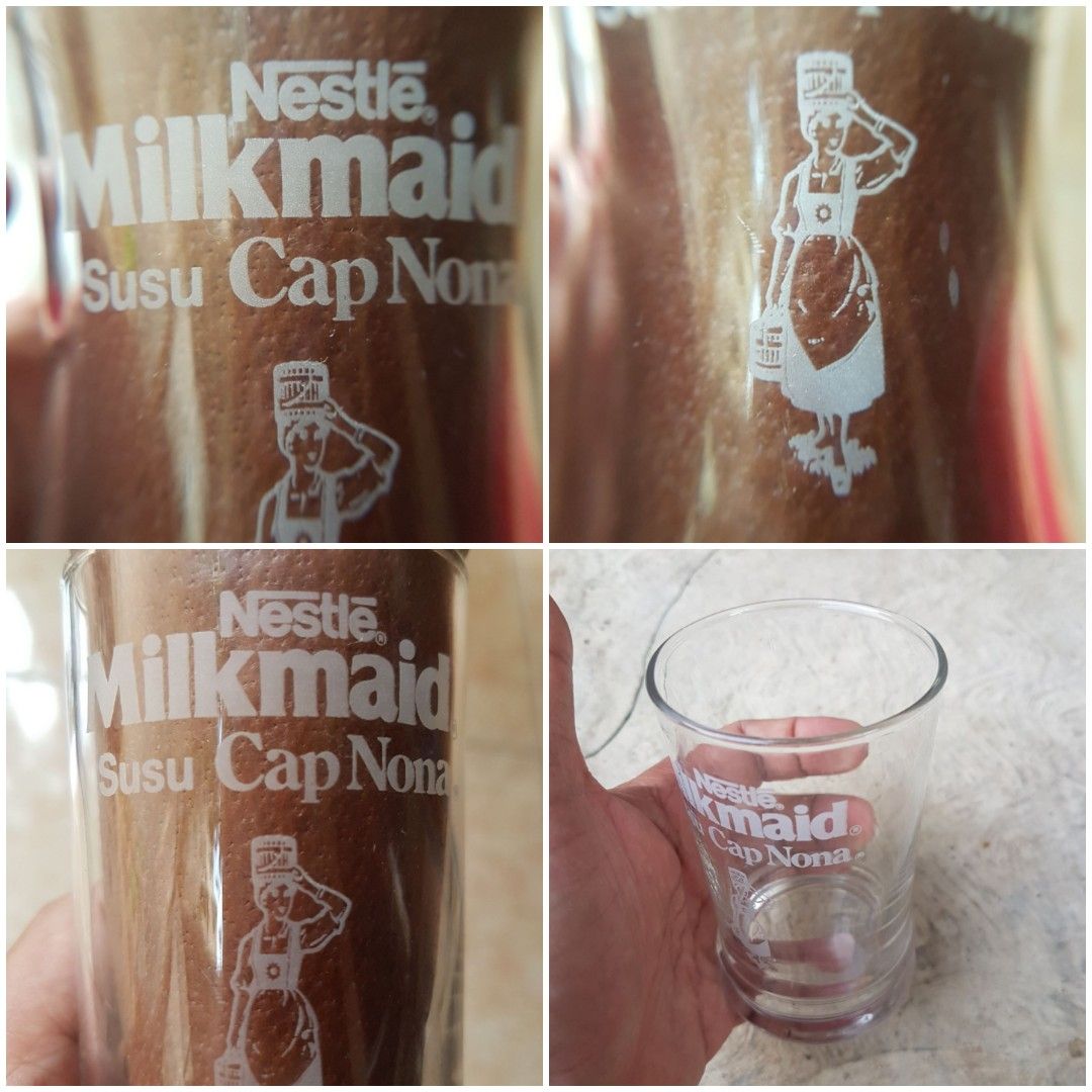 Gelas Beling Jadul Susu Cap Nona Nestle Milkmaid on Carousell