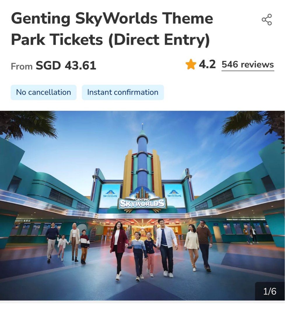 Genting Skyworld Theme Park 1 day entry, Tickets & Vouchers, Flights ...