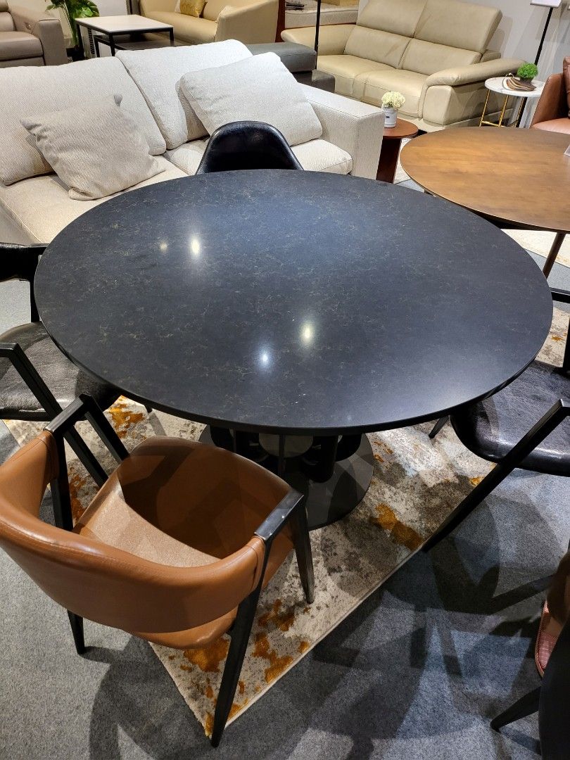 Granite Round Table 1.2m 4 pax, Furniture & Home Living, Furniture ...