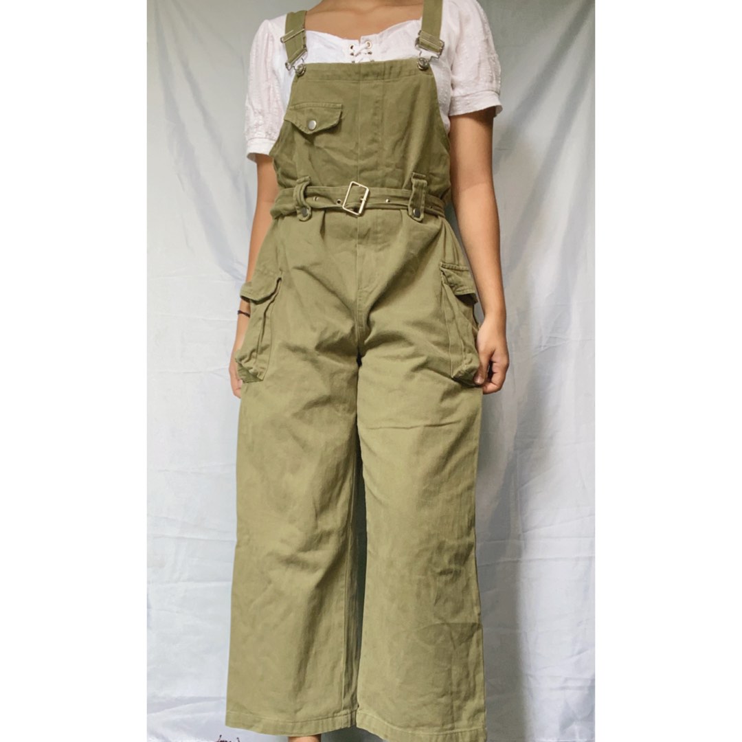 green cargo overalls on Carousell
