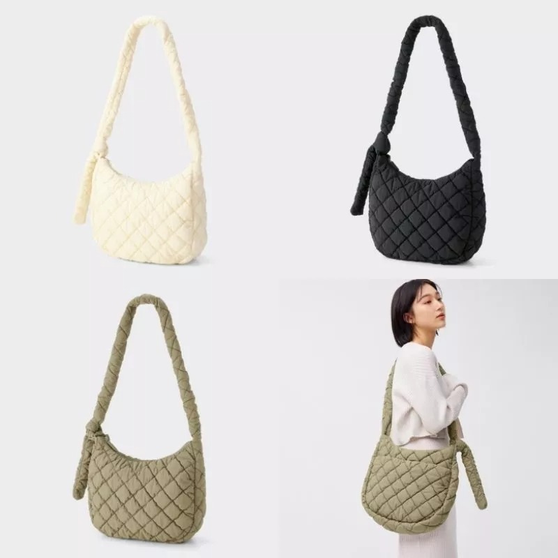 GU JAPAN Puffy Quilted Shoulder Bag 2023 New Release, Women's Fashion ...