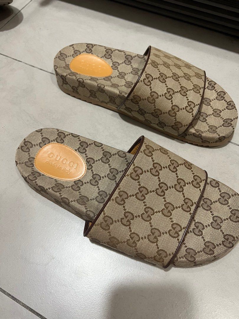 Gucci Slides Canvas, Luxury, Sneakers & Footwear on Carousell