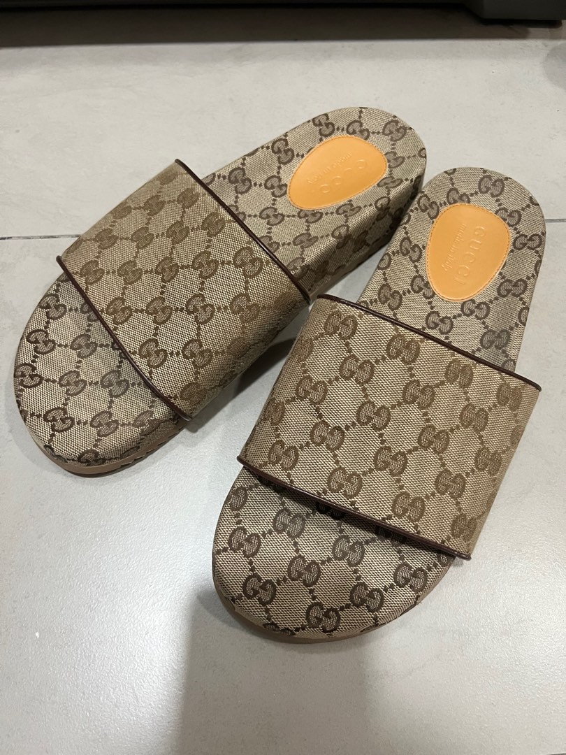 Gucci Slides Canvas, Luxury, Sneakers & Footwear on Carousell