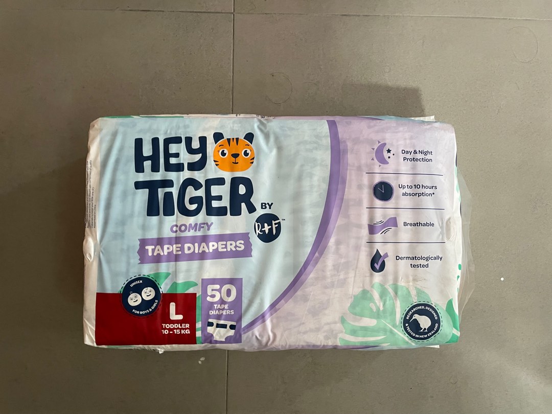 Hey Tiger L Tape Diapers, Babies & Kids, Bathing & Changing, Diapers & Baby Wipes on Carousell