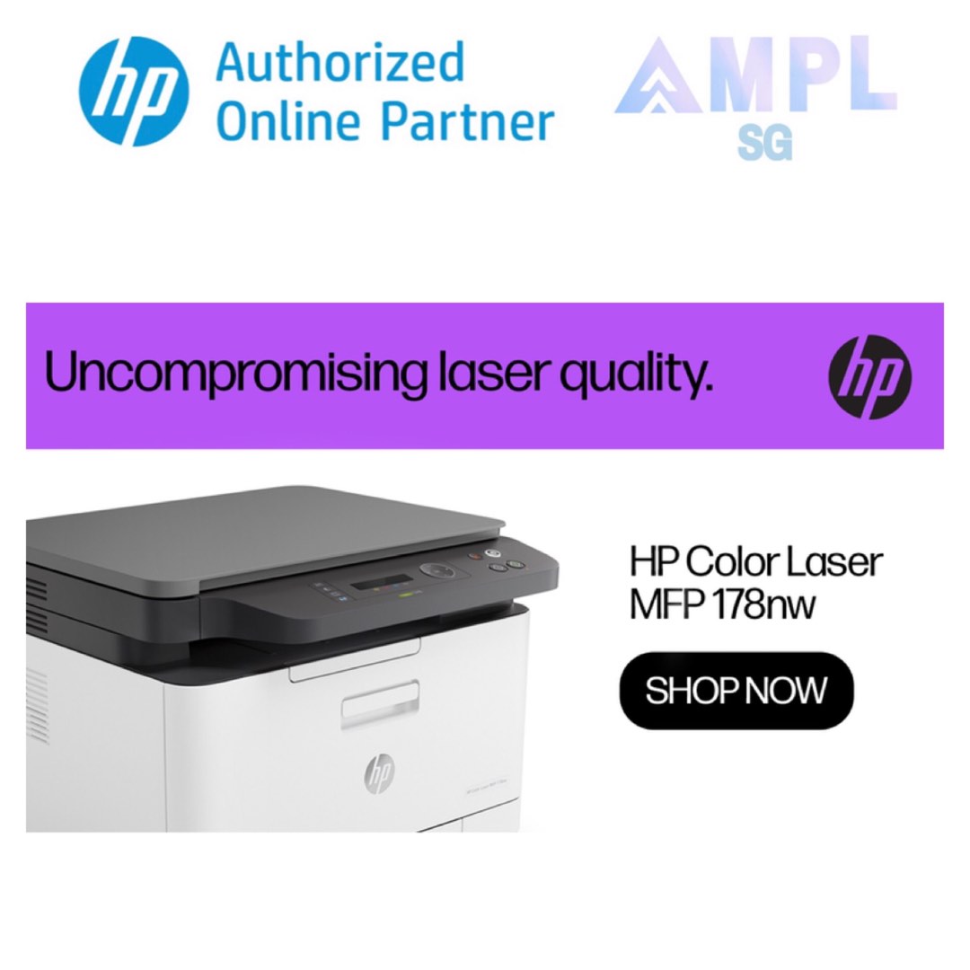 HP 178nw Color Laser MFP Printer Print,Copy,Scan,Wireless (Ethernet ...