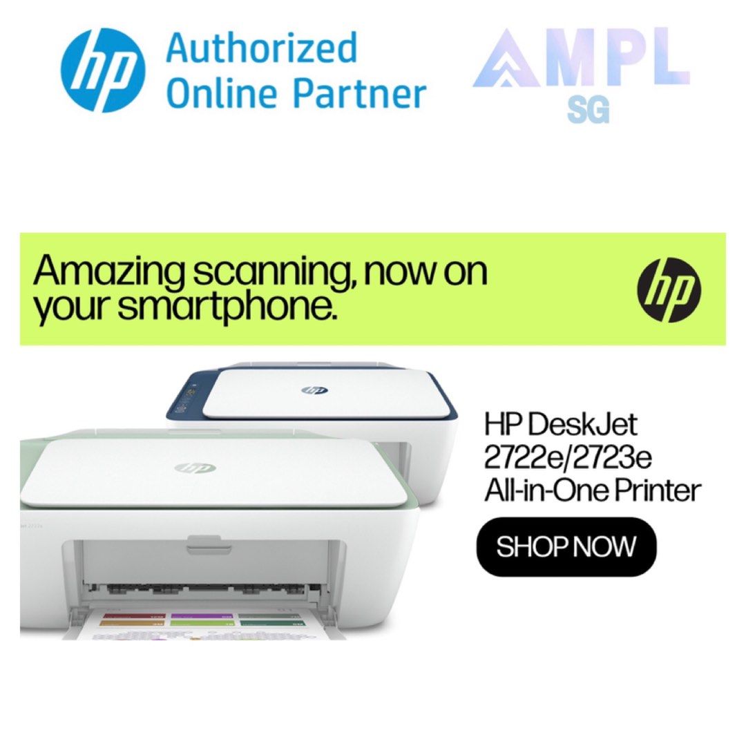 HP DeskJet 2722e/ 2723e All-in-One Printer Print, copy, scan, wireless ...