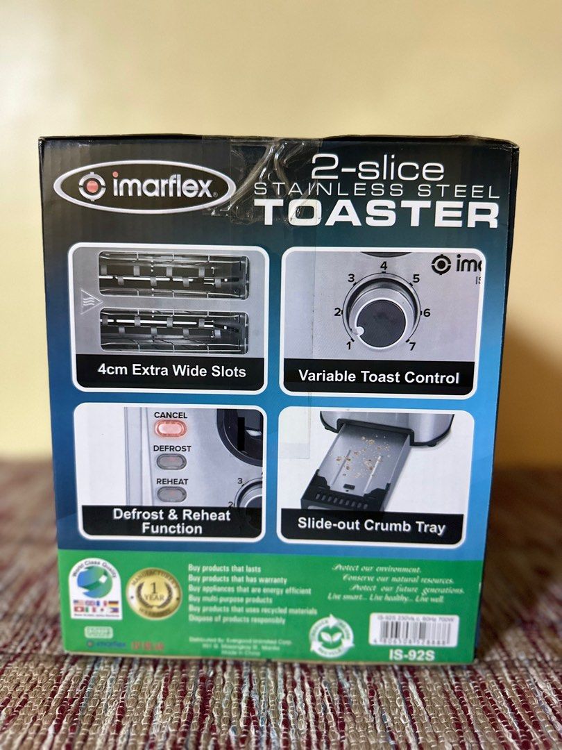 IMARFLEX 2-slice Stainless Steel Toaster on Carousell