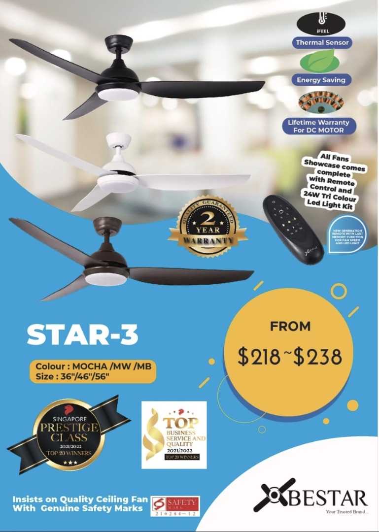 *Installation Available *[CHEAPEST FAN SINGAPORE] MODEL : Bestar Star 3 ...