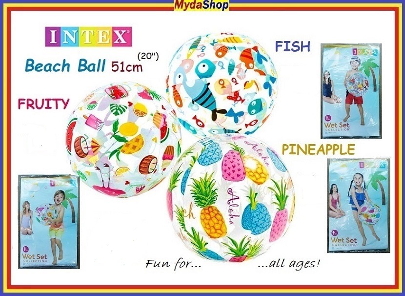 INTEX Inflatable 51cm Pool Beach Ball. Bola Pantai, Sports Equipment ...