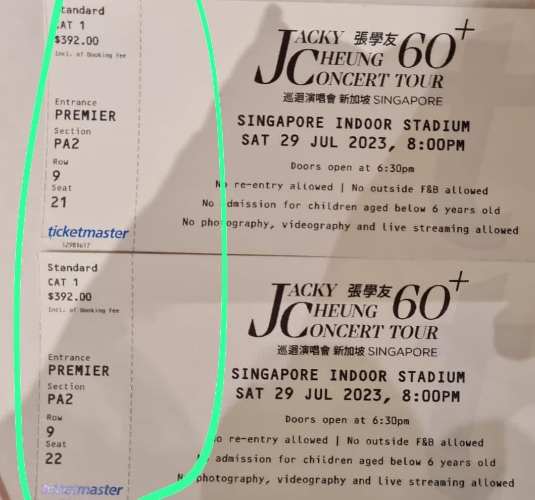 Jacky Cheung 60 concert, Tickets & Vouchers, Event Tickets on Carousell