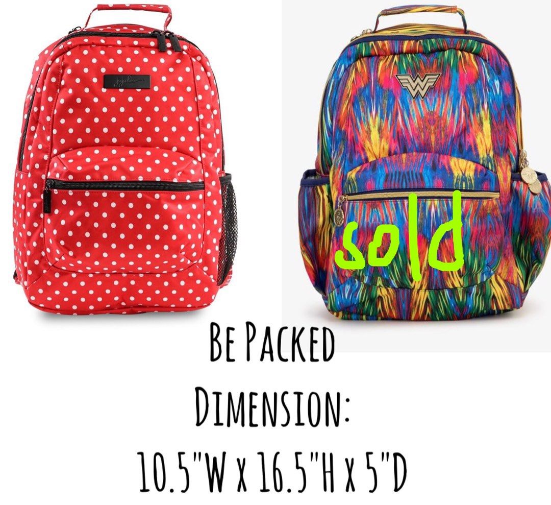 Jujube Be Packed backpack Black Ruby Wonder Woman, Women's Fashion ...