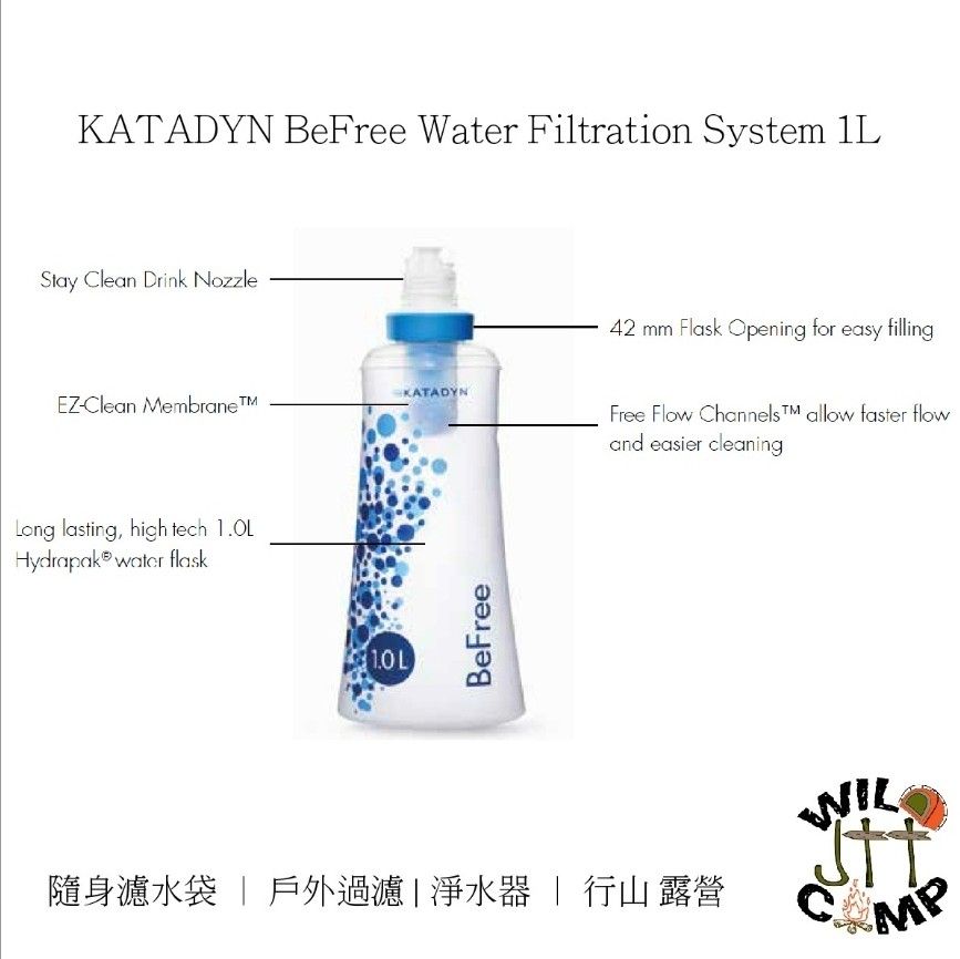 KATADYN BeFree Water Filtration System 1L 隨身濾水袋 ｜ 戶外過濾 | 淨水器 ｜ 行山 露營 ...