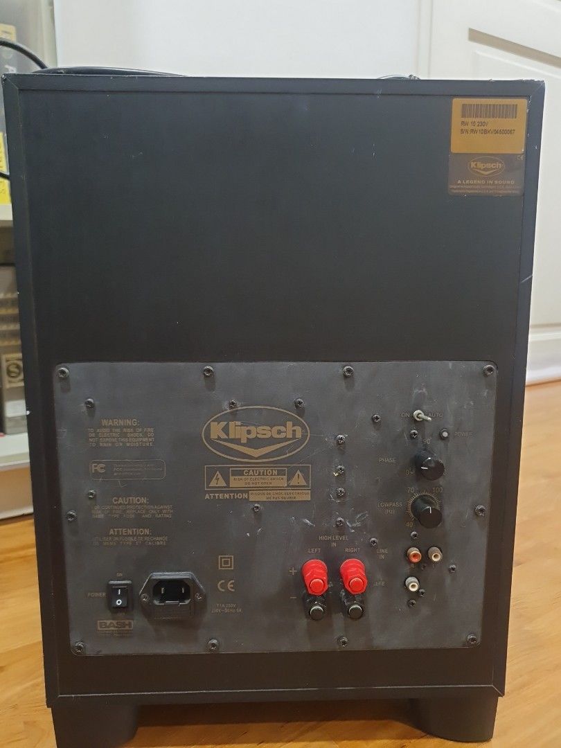 Rare Klipsch RW-10 Reference series, Subwoofer 10" Powerhouse - 575 ...