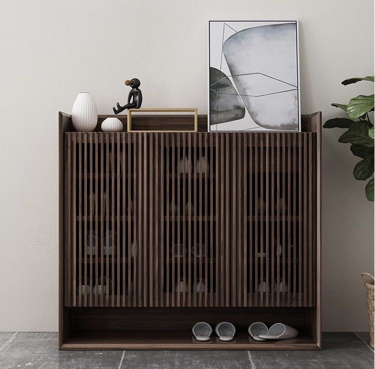 LESOE Walnut Shoe Cabinet, Furniture & Home Living, Furniture, Shelves ...