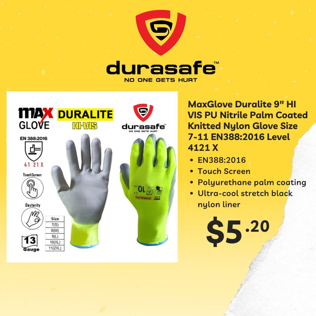 MaxGlove - Durasafe Safety Gloves, Men's Fashion, Watches & Accessories, Gloves on Carousell