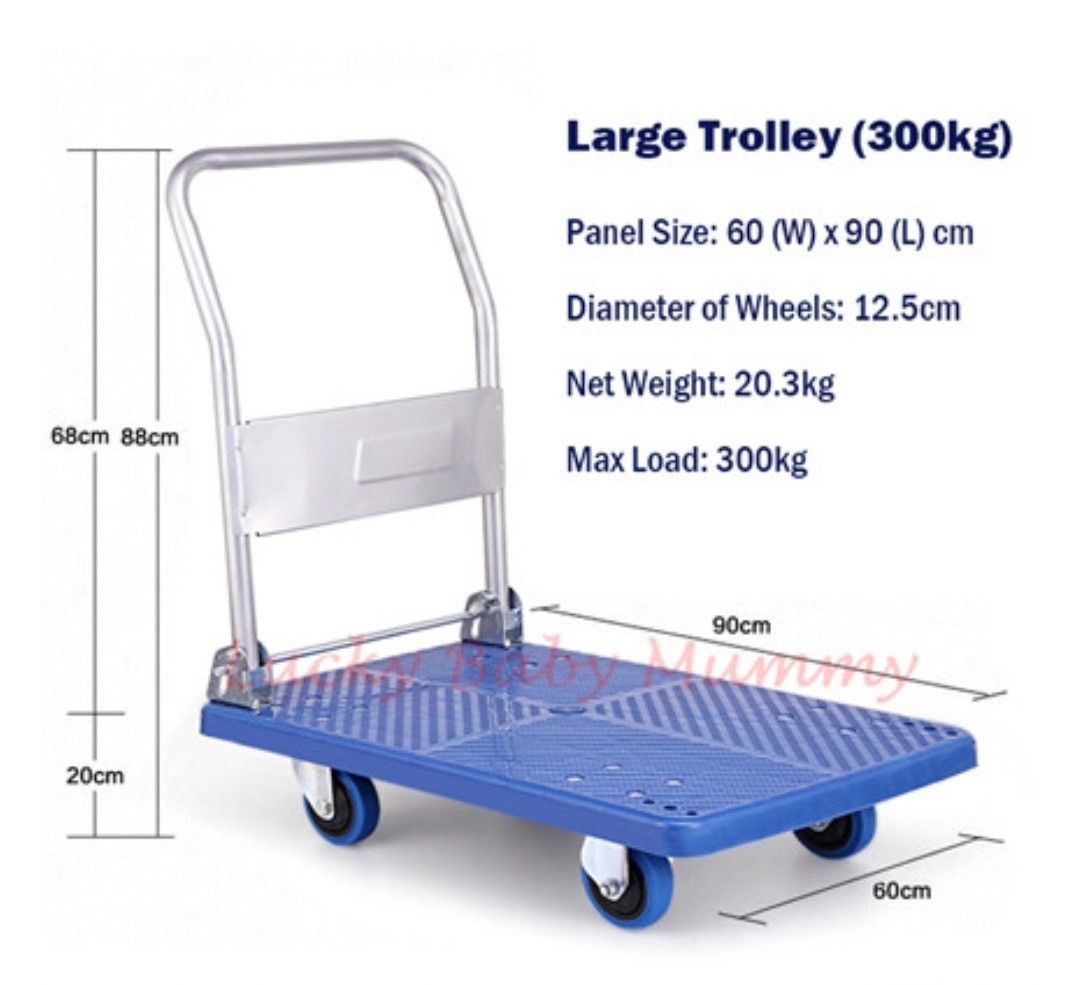 Metal Foldable Trolley Hand Truck150/300kg Load- Compact/store ...