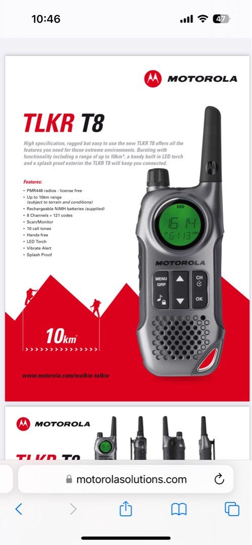 Motorola TLKR T8 Walkie-Talkies, Mobile Phones & Gadgets, Walkie-Talkie ...