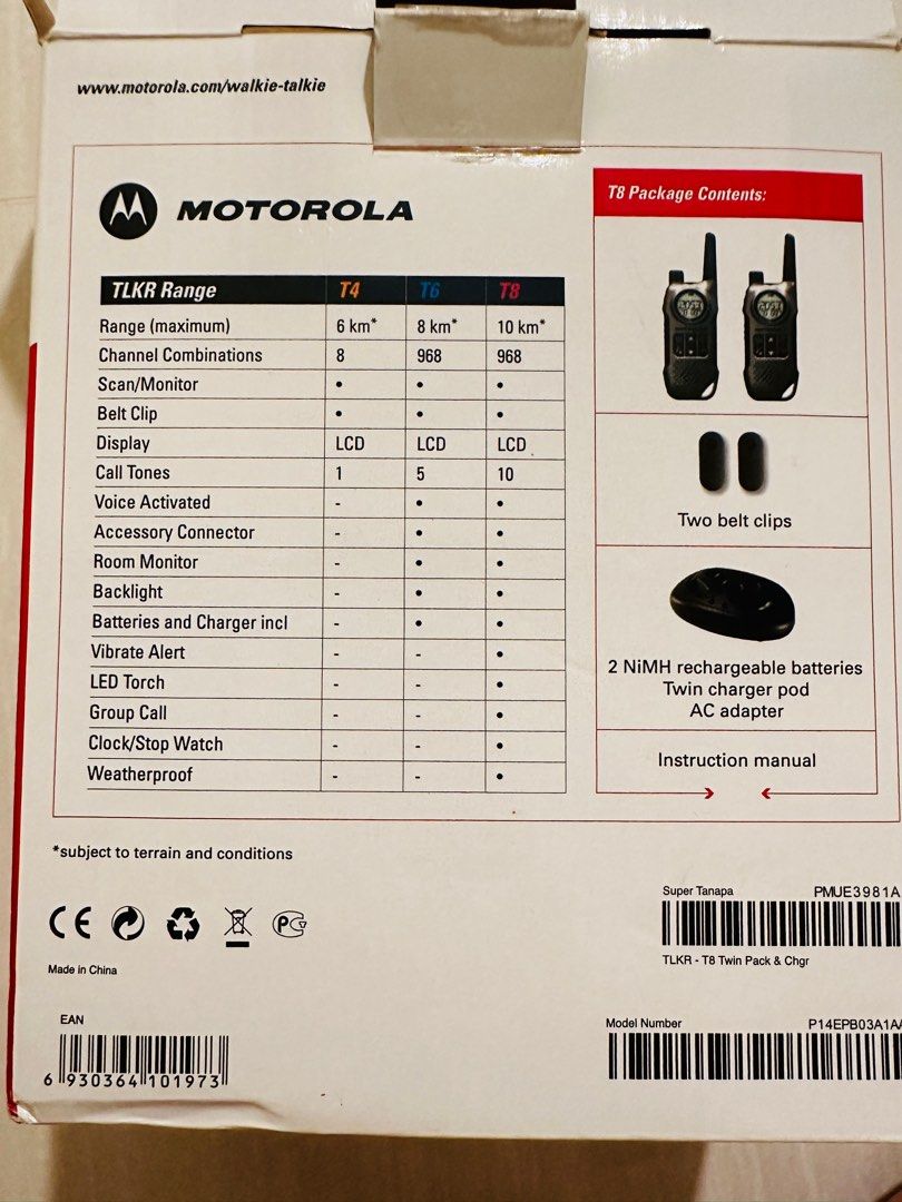 Motorola TLKR T8 Walkie-Talkies, Mobile Phones & Gadgets, Walkie-Talkie ...