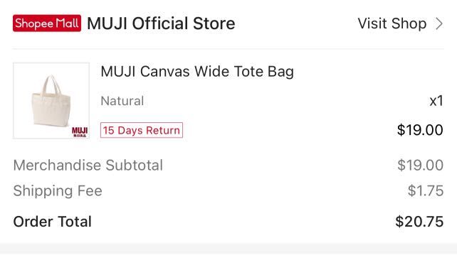 Muji Canvas Tote Bag, Women's Fashion, Bags & Wallets, Tote Bags on Carousell
