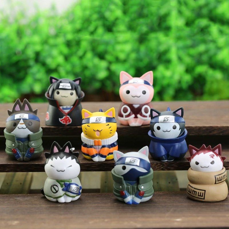 Naruto cat mini figurine blind box car decorations gifts, Hobbies ...