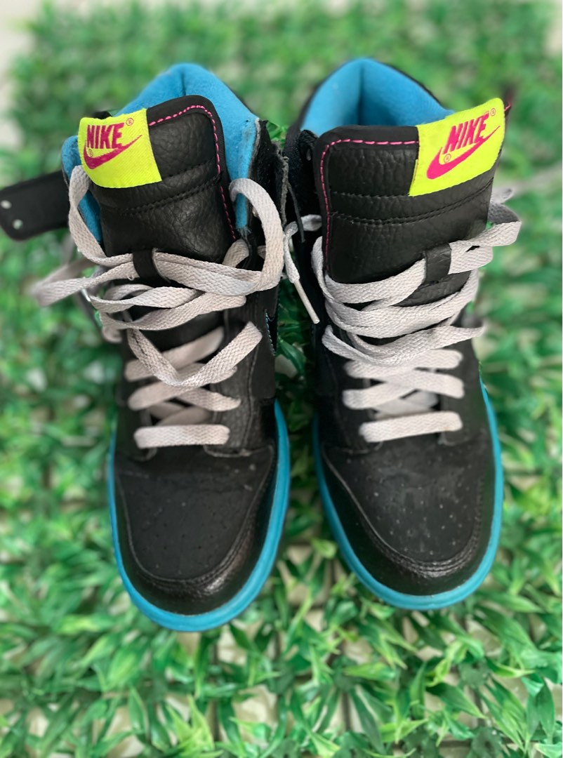 Nike Dunk hi GS Blue Volt Fire- berry 2012 Size 5Y, Women's Fashion ...