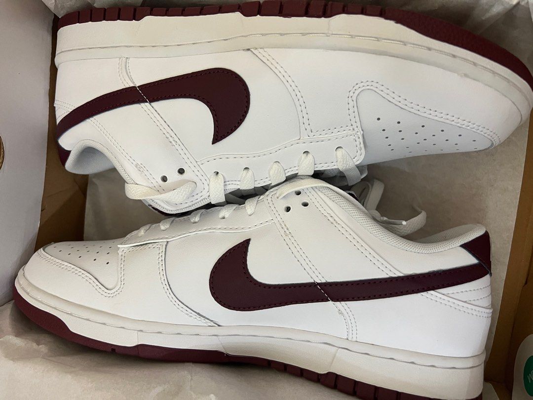 Nike Dunk Low White/Night Maroon, Men's Fashion, Footwear, Sneakers on ...