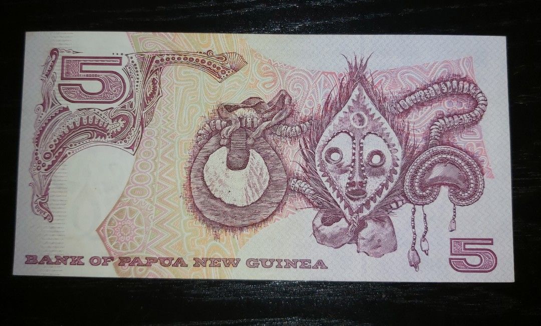 Papua New Guinea five kina old series banknote, Hobbies & Toys ...