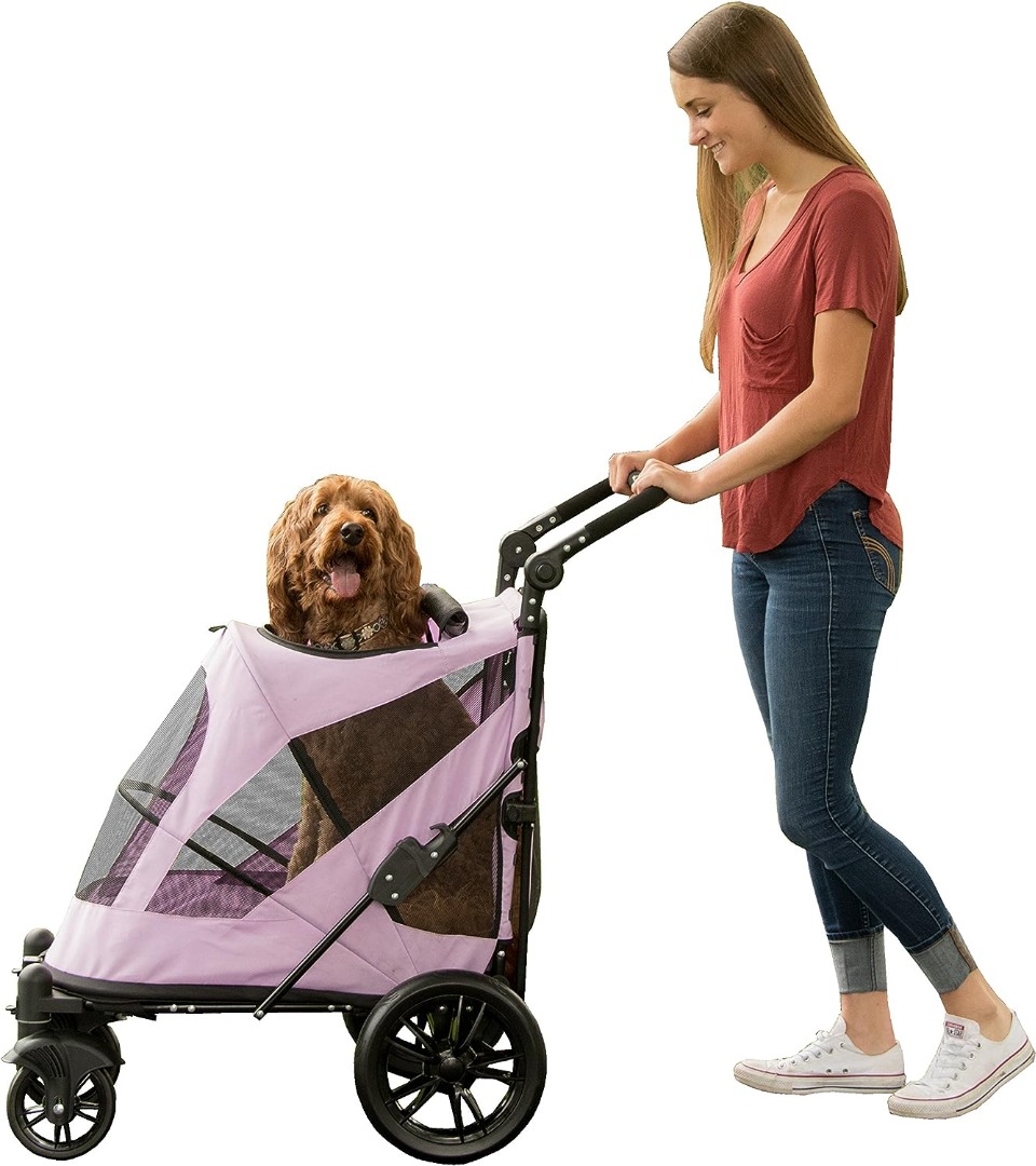 Pet Gear NO-ZIP Stroller, Push Button Zipperless Dual Entry, for Single ...