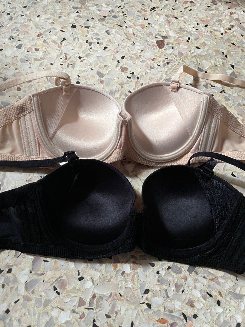 Pierre Cardin strapless bra in nude beige and black b70/b32, Women's ...