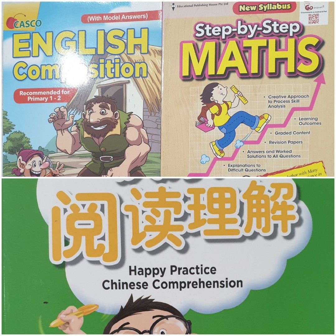 Primary 1-2 Eng, Maths, Chinese books, Hobbies & Toys, Books ...