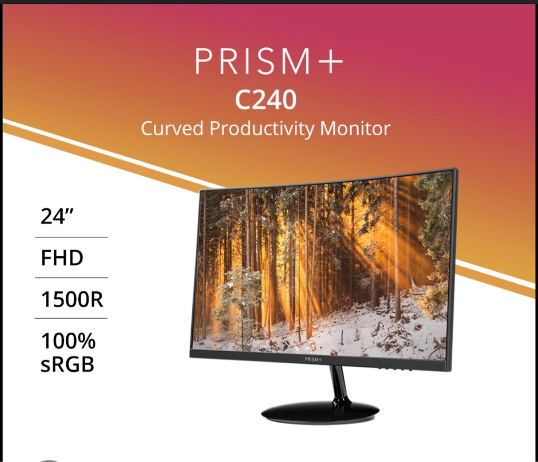 Prism+ C240 Curved Monitor Screen, Computers & Tech, Parts ...