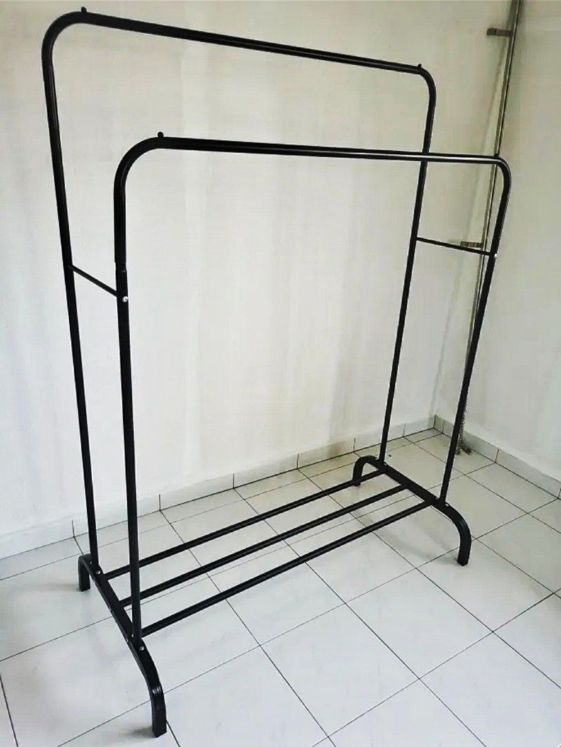 (RAK BARU) Rak Baju Rak Sidai Rak Gantung Baju Clothes Rack Double Pole ...