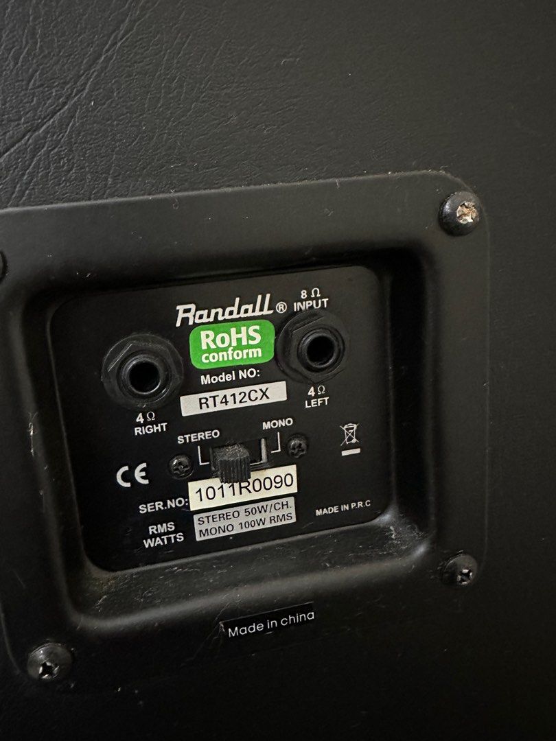Randall RT100電子膽結他amp, Randall RT412CX Guitar Speaker Cabinet (100 ...