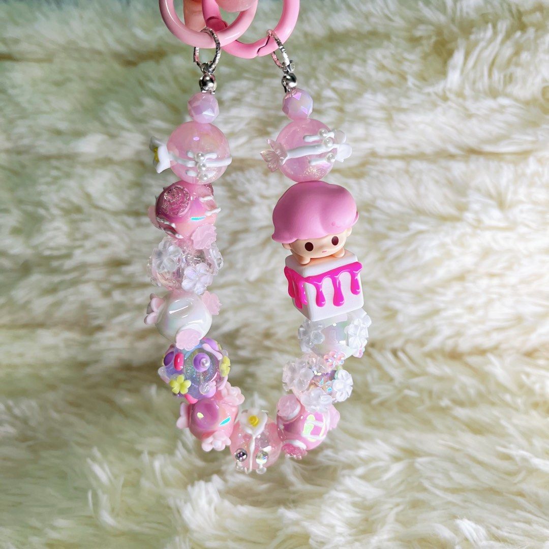 Sakura Series Popmart Dimoo Phone Charm, Women's Fashion, Jewelry ...