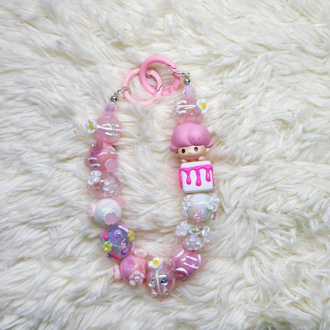 Sakura Series Popmart Dimoo Phone Charm, Women's Fashion, Jewelry ...