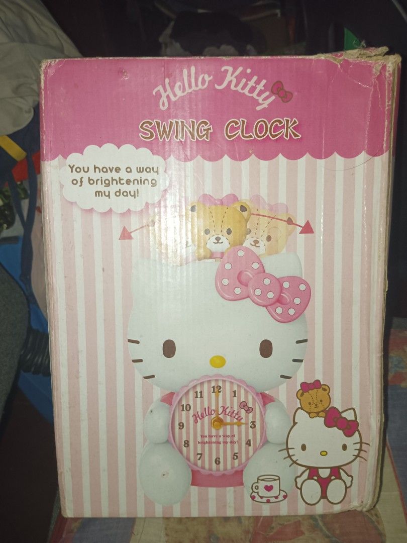 SANRIO HELLO KITTY SWING CLOCK on Carousell
